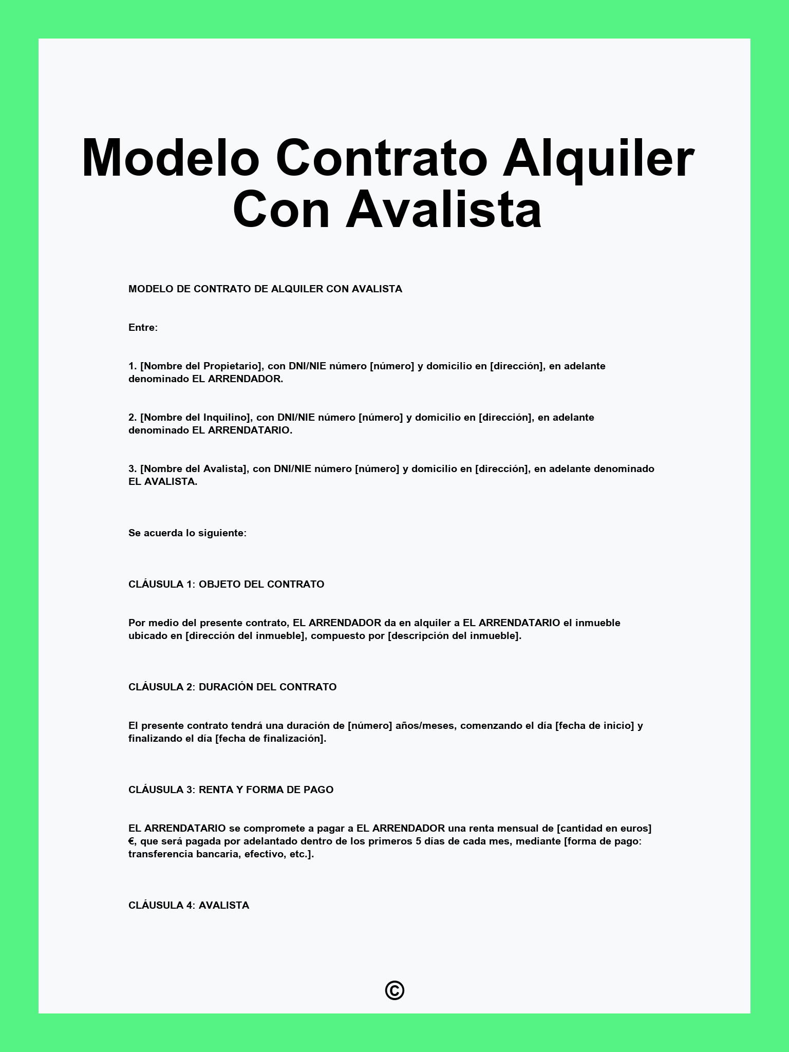 Modelo Contrato Alquiler Con Avalista