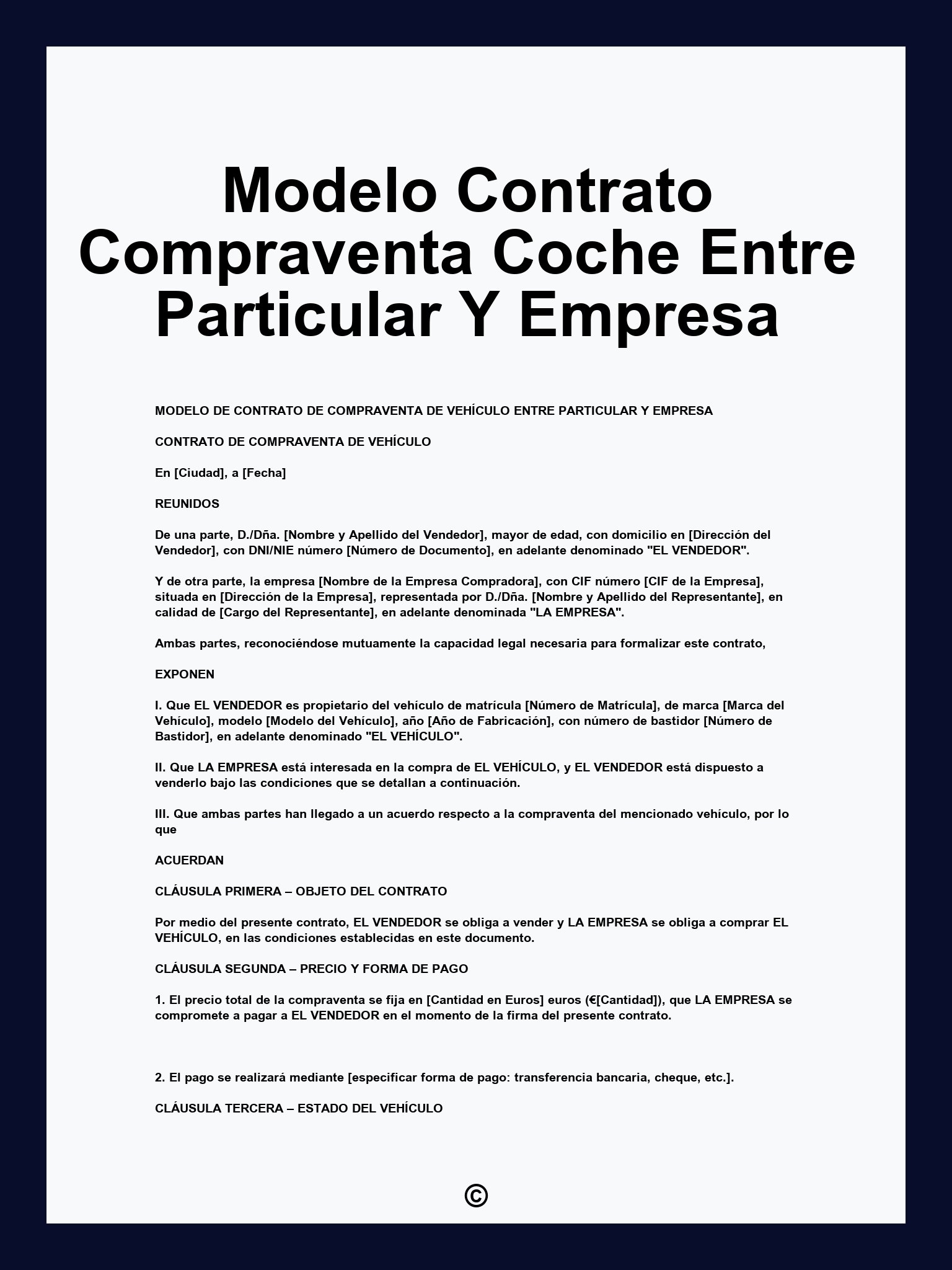 Modelos De Formularios De Contrato De Venta Plantilla De Formulario De