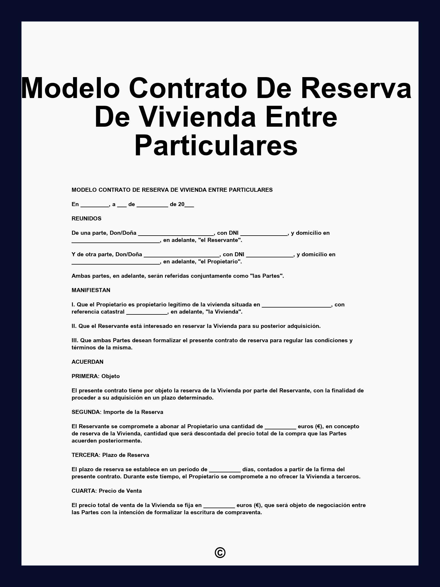 Modelos De Formularios De Contrato De Venta