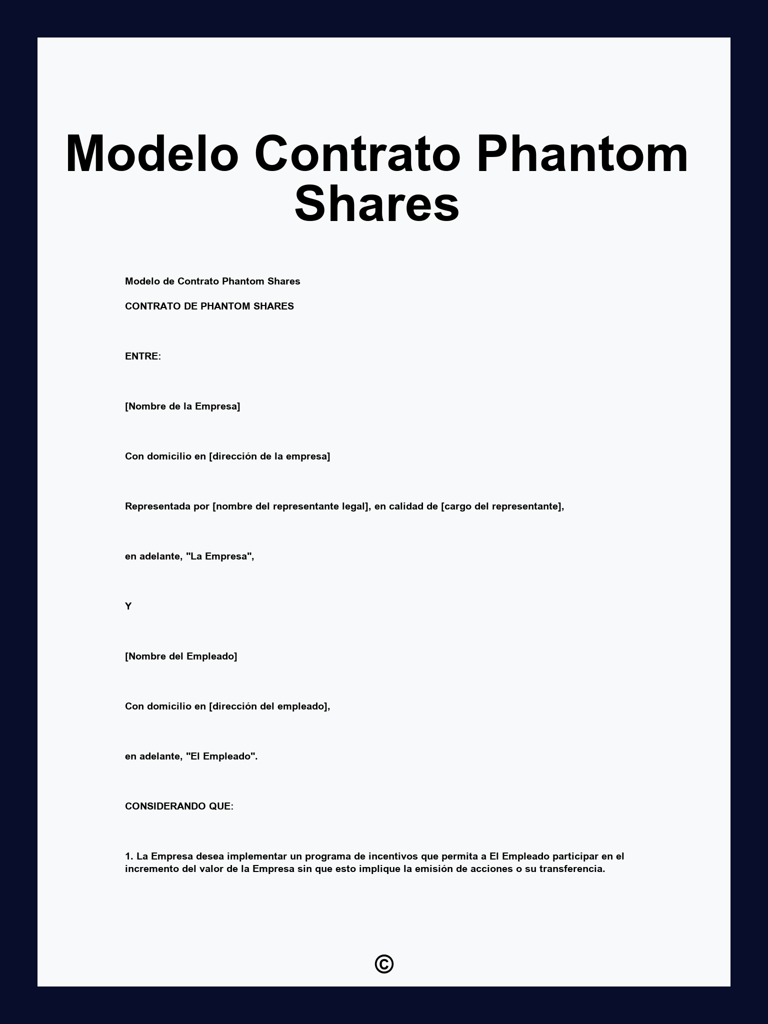 Modelo Contrato Phantom Shares