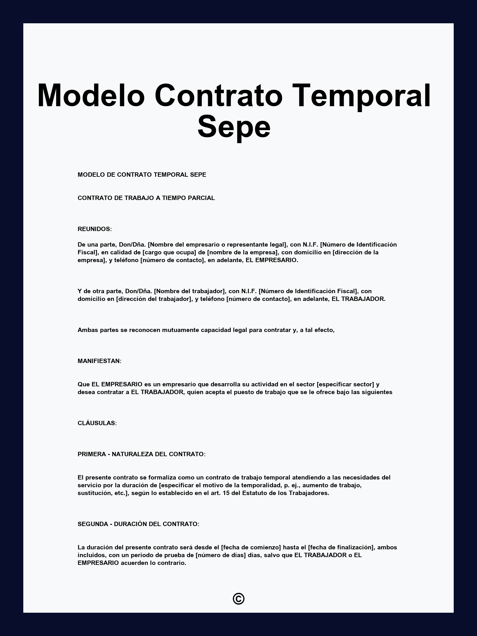 Modelo Contrato Temporal Sepe