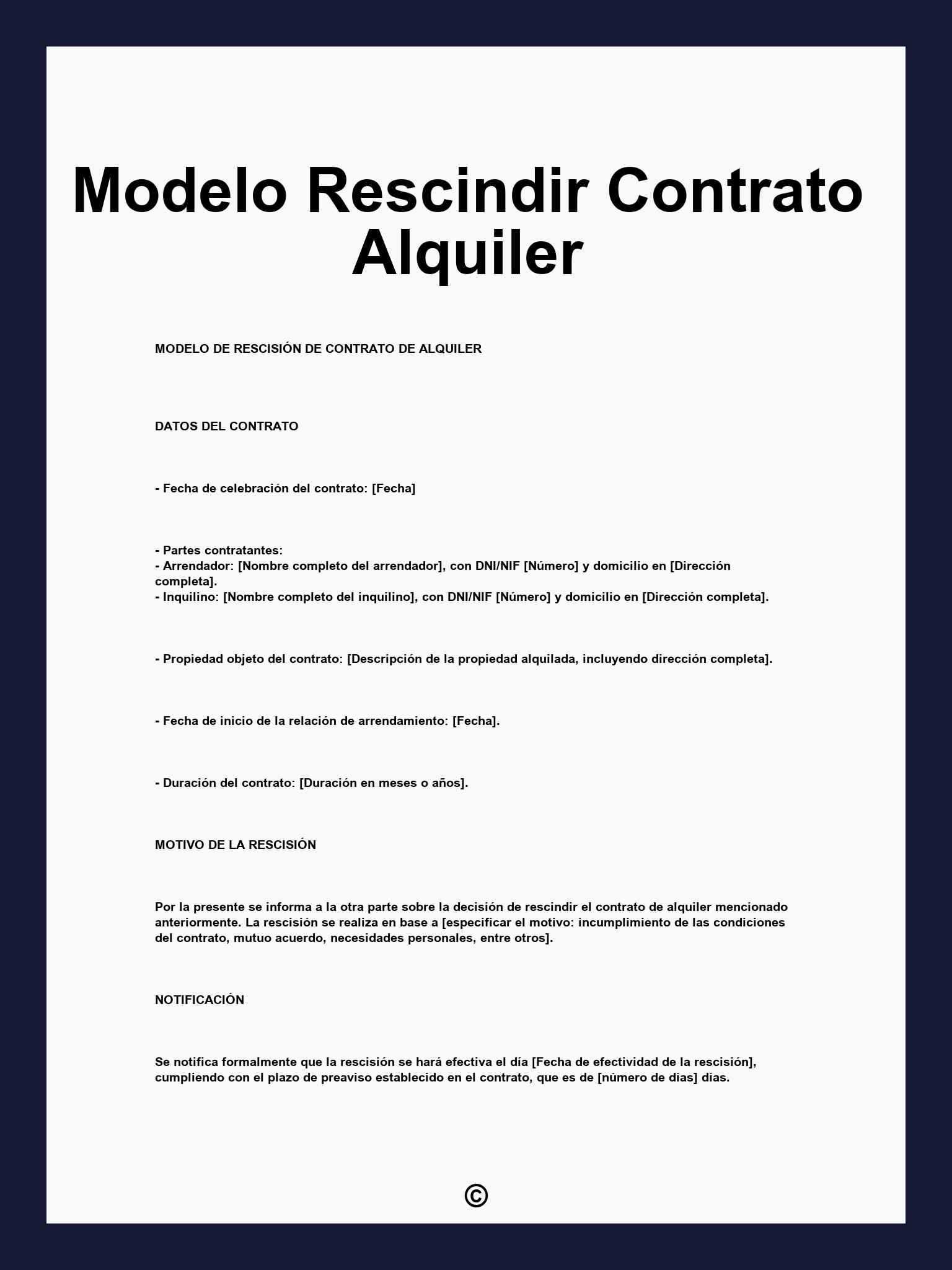 Modelo Rescindir Contrato Alquiler